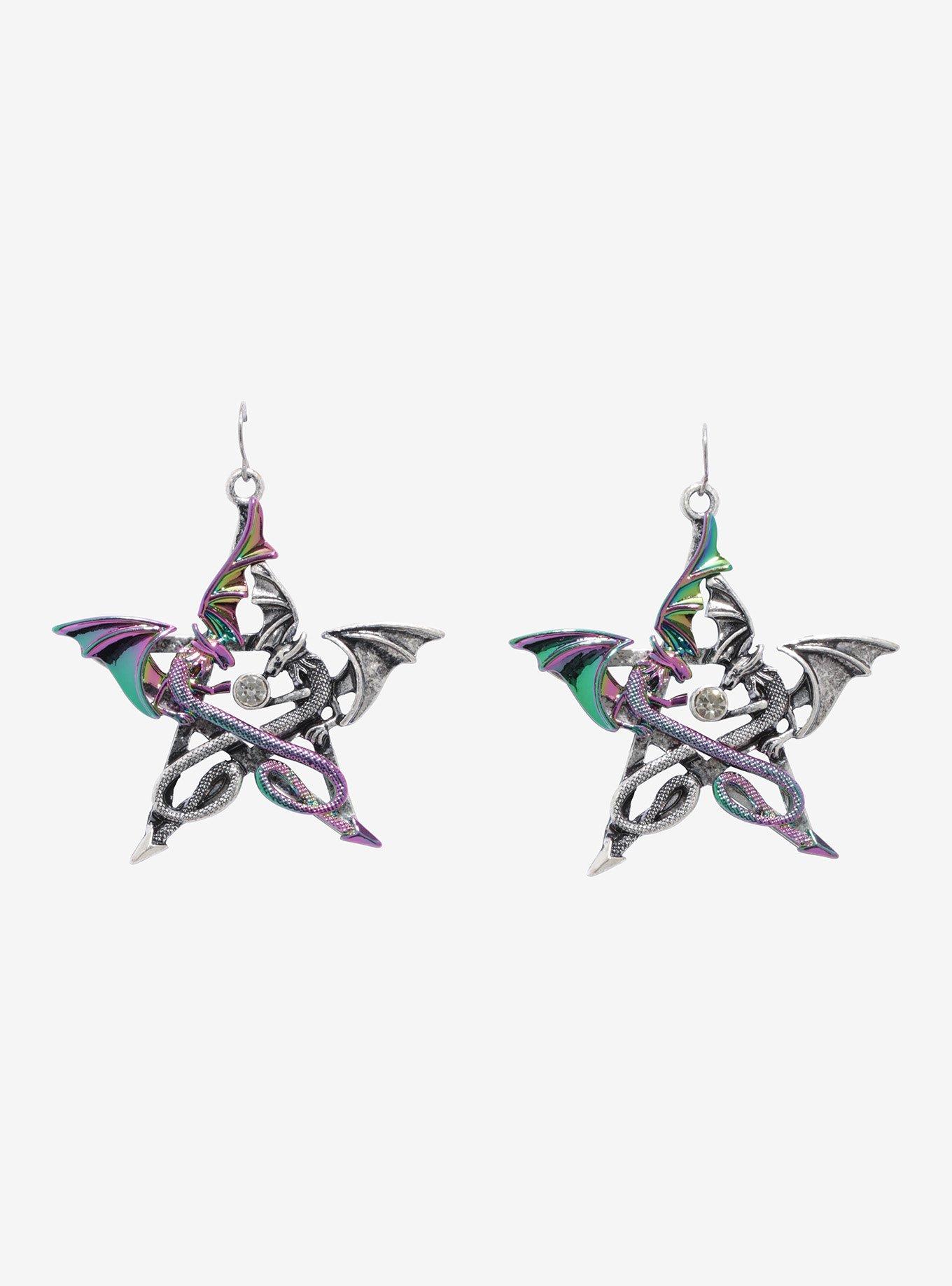 Double Dragon Star Drop Earrings | Hot Topic