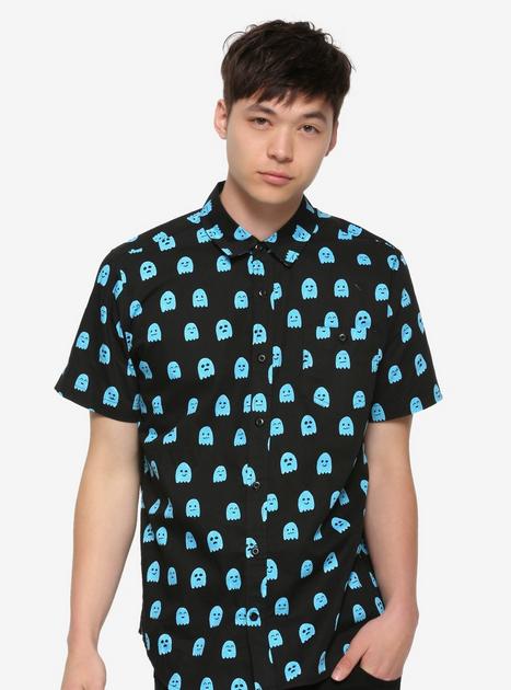 Blue Ghost Woven Button-Up Hot Topic Exclusive | Hot Topic