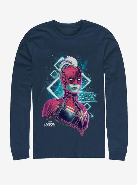 Marvel Captain Marvel Star Mapping Long-Sleeve T-Shirt - BLUE | Hot Topic