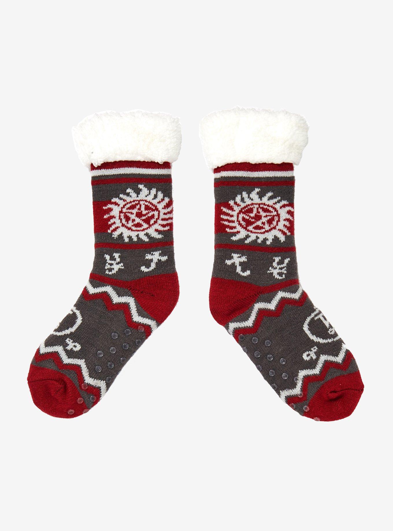 Supernatural Symbols Slipper Socks | Hot Topic