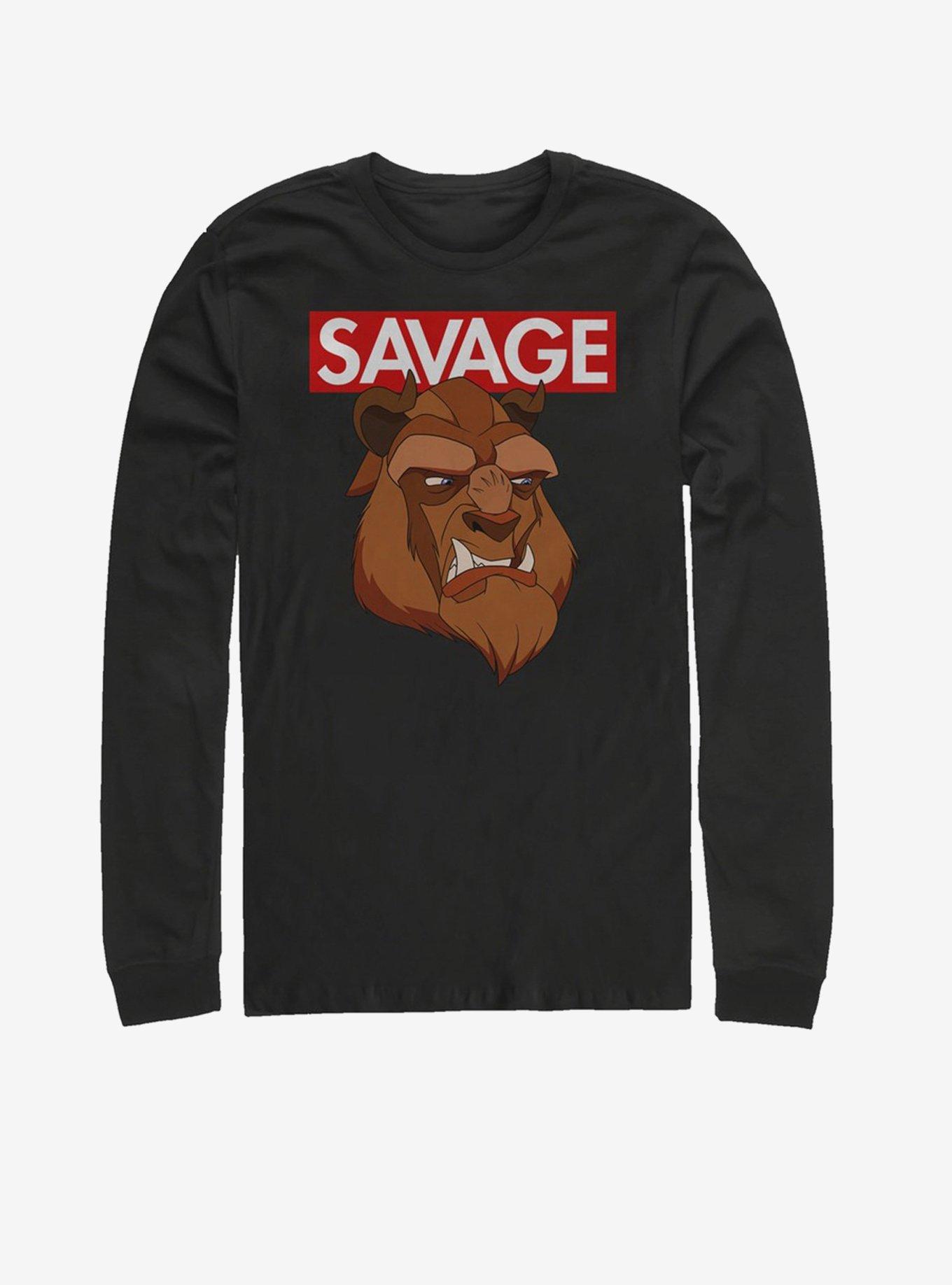 Disney Beauty and the Beast Savage Beast Long-Sleeve T-Shirt - BLACK ...