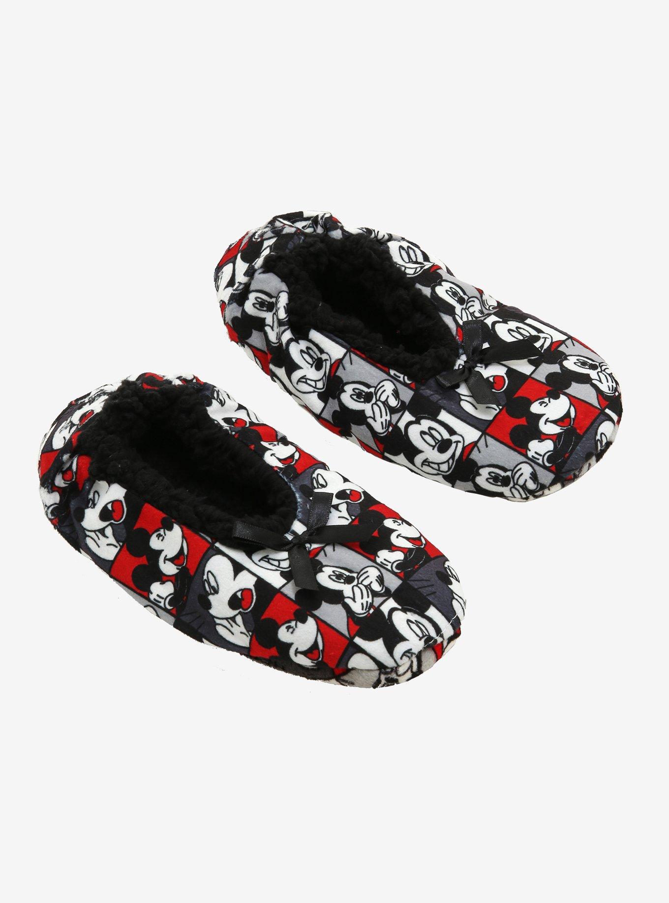 Disney Mickey Mouse Allover Print Cozy Slippers | Hot Topic