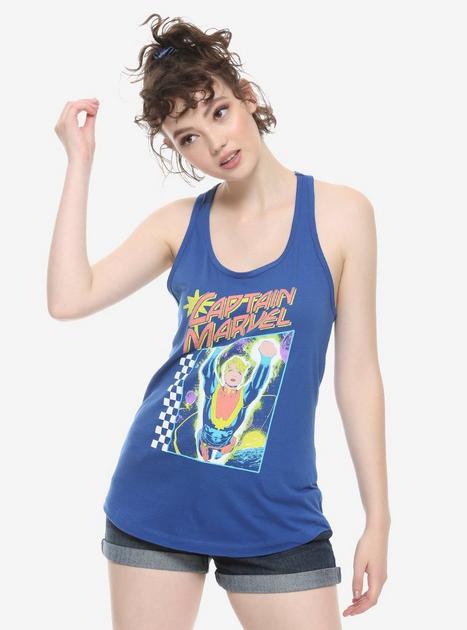 Marvel Captain Marvel Comic Book Soar Girls Tank Top | Hot Topic