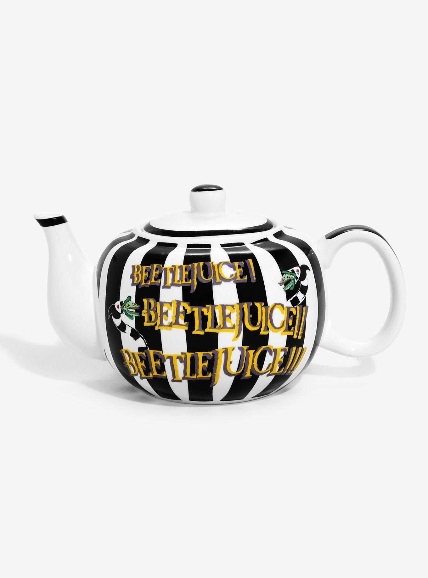 Beetlejuice Striped Teapot | Hot Topic