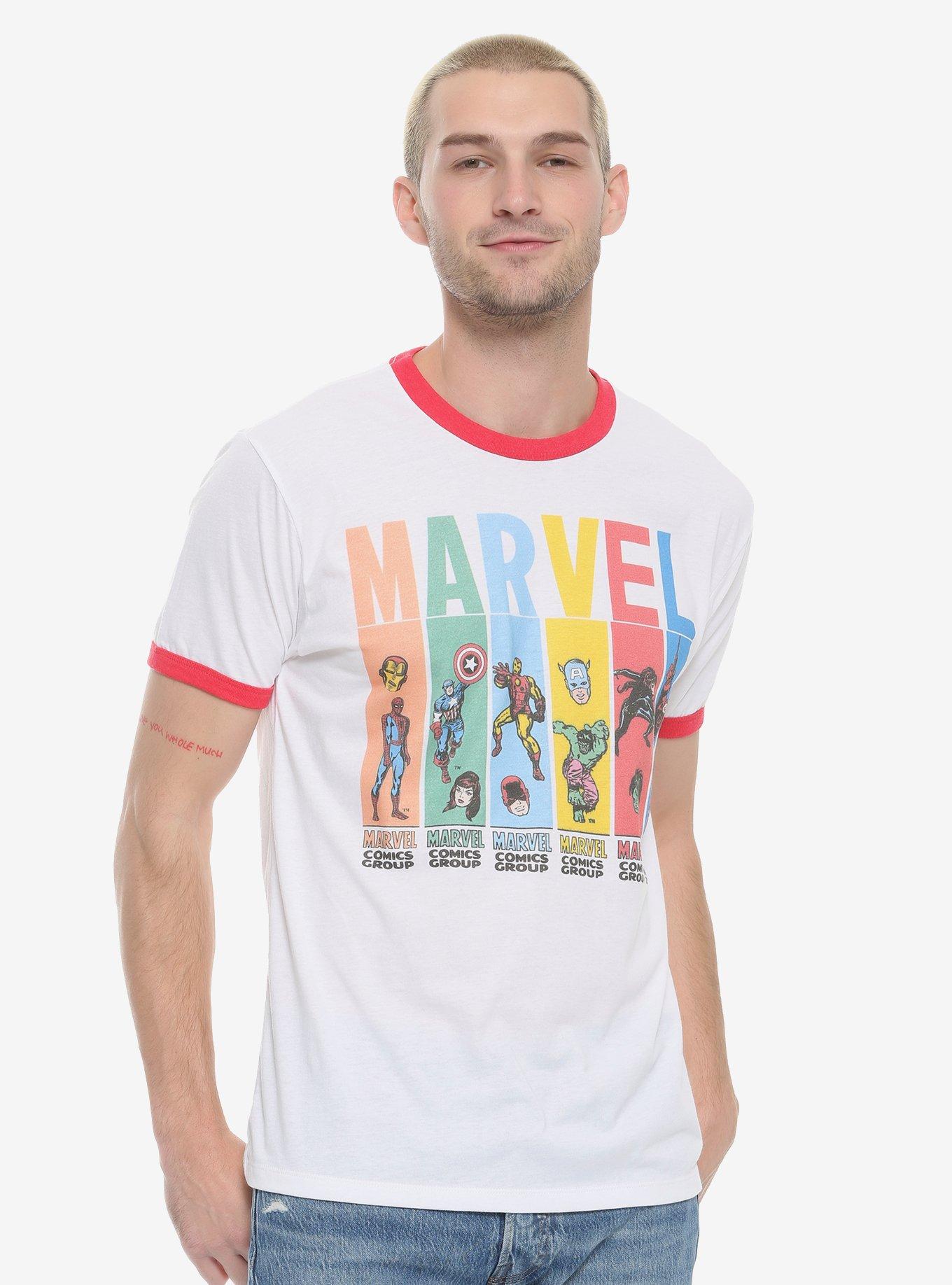 Marvel Avengers Multicolored Ringer T-Shirt - BoxLunch Exclusive | BoxLunch