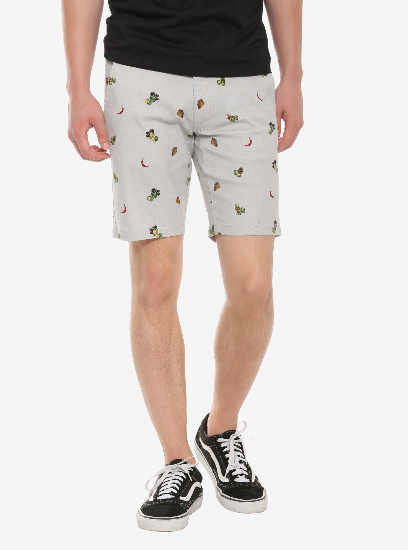 Light Grey Pinata Print Shorts | Hot Topic