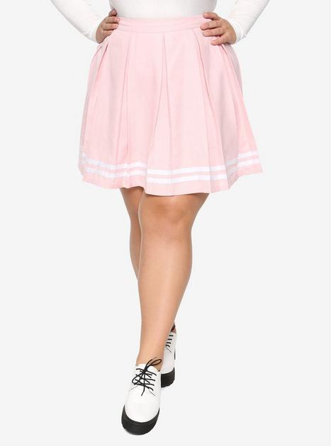 Pink Pleated Cheer Skirt Plus Size | Hot Topic