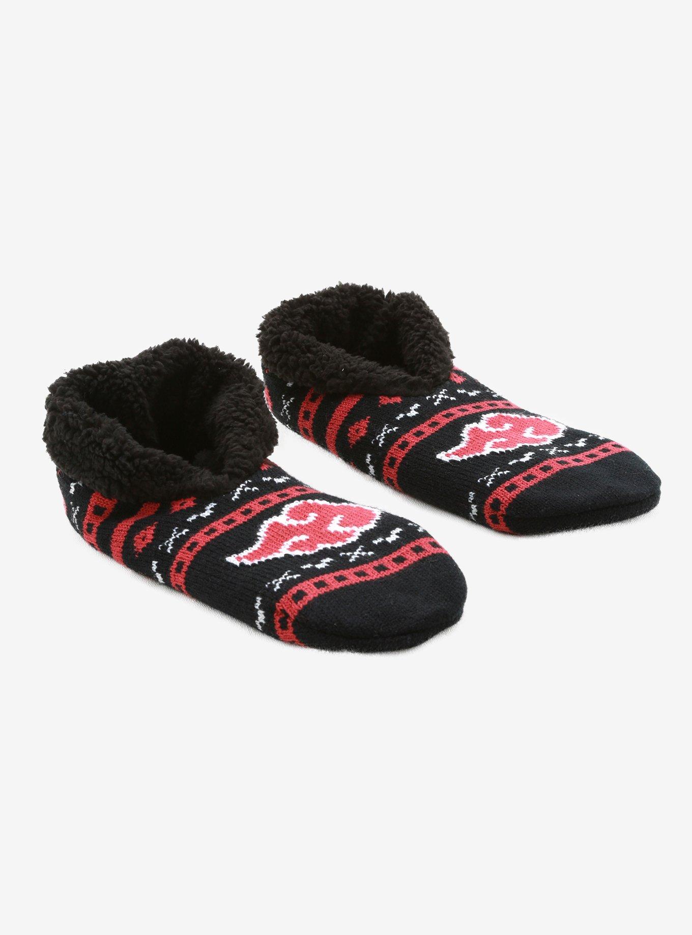 Naruto Shippuden Akatsuki Cloud Slipper Socks - BoxLunch Exclusive ...