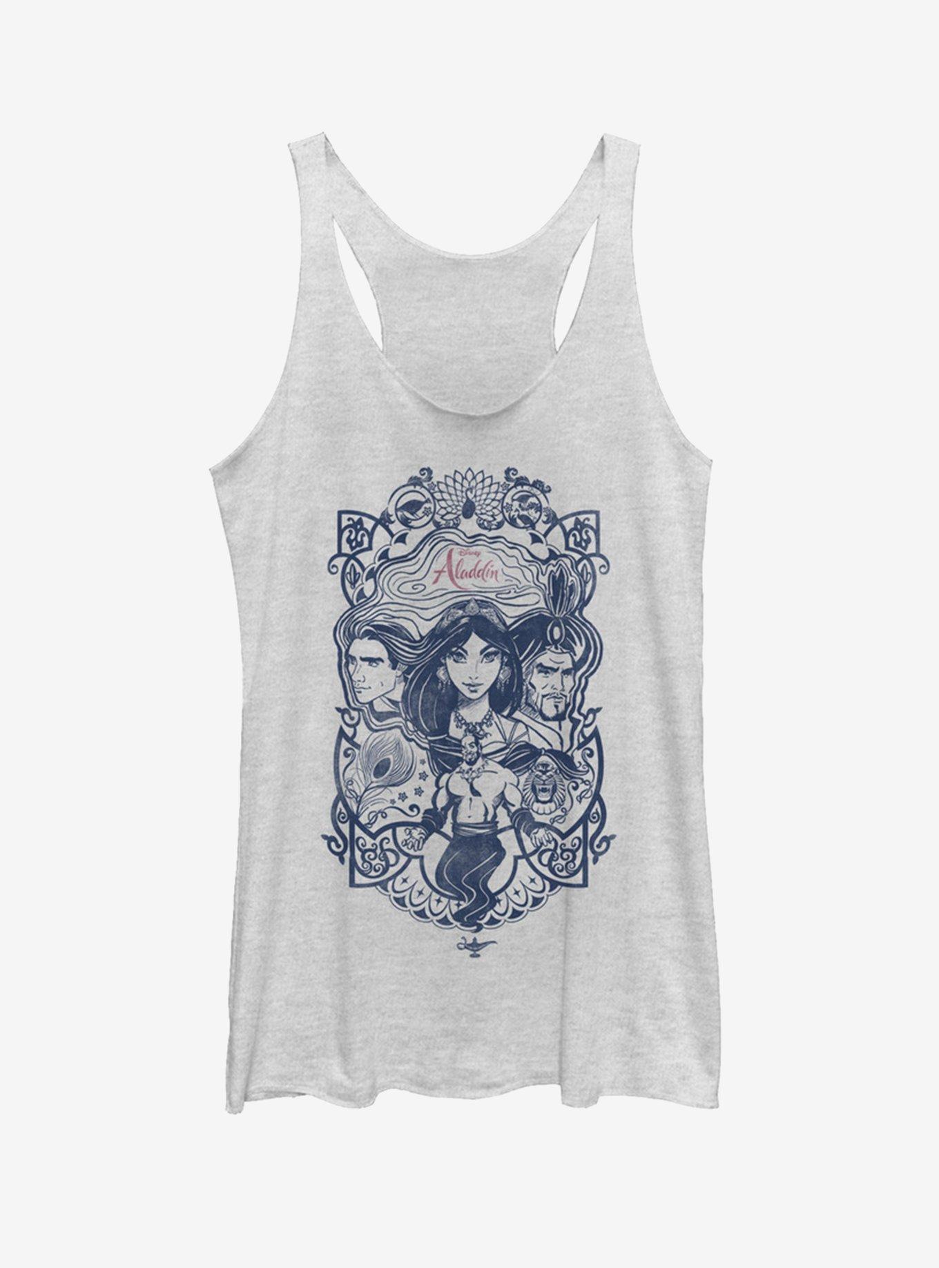Disney Aladdin 2019 Vintage Aladdin Collage Womens Tank - GREY | BoxLunch
