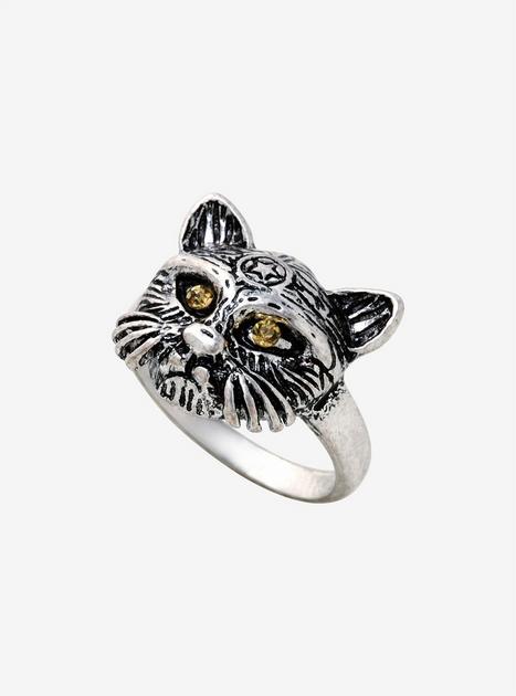 Yellow-Eyed Cat Ring | Hot Topic