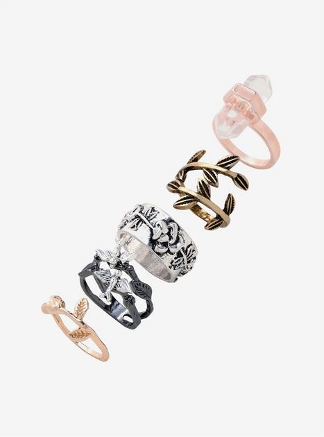 Rose & Bird Ring Set | Hot Topic