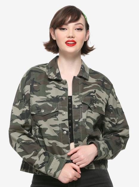 Camo Snap-Button Girls Jacket | Hot Topic