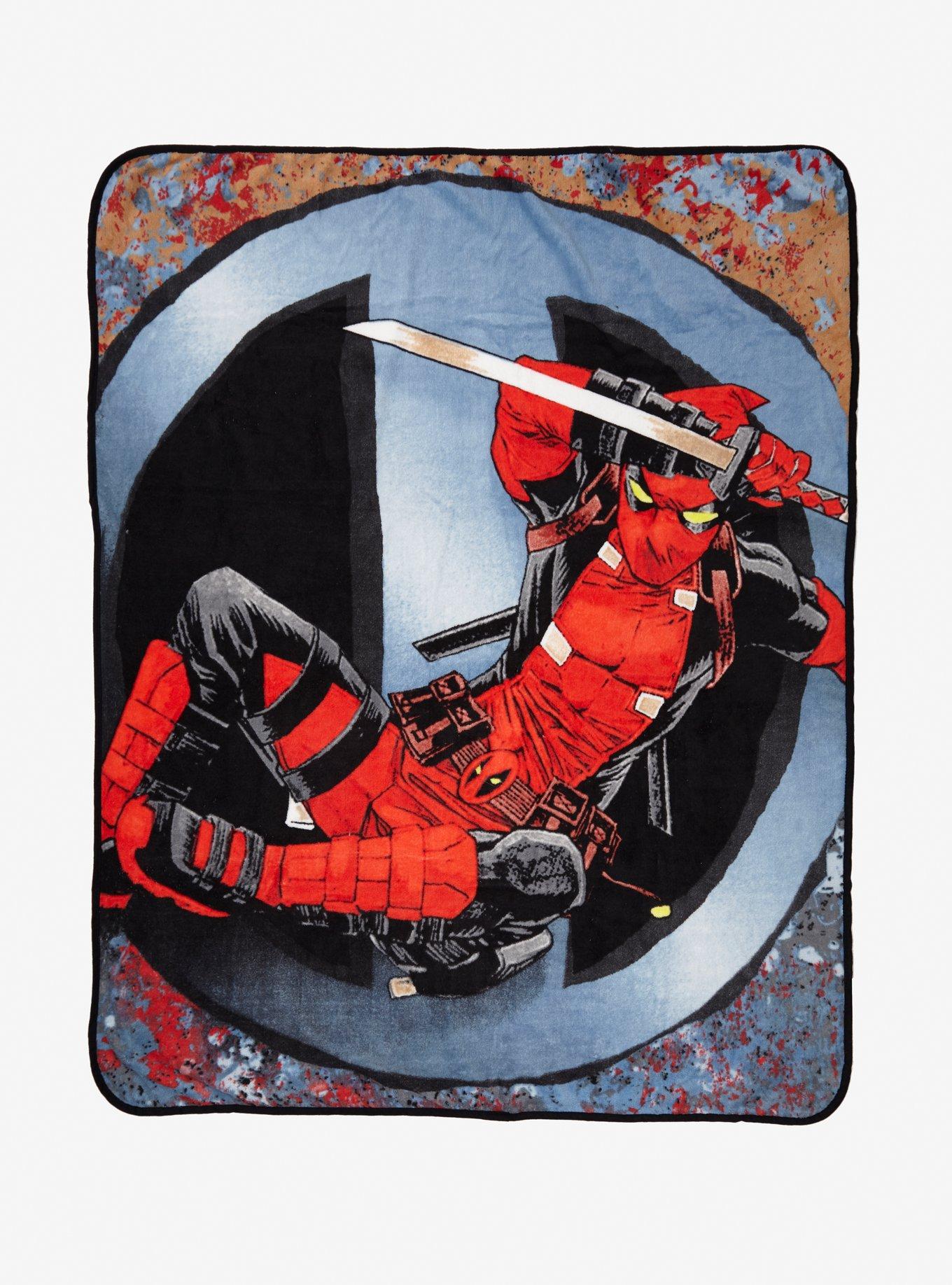 Marvel Deadpool Paint Splatter Throw Blanket | Hot Topic