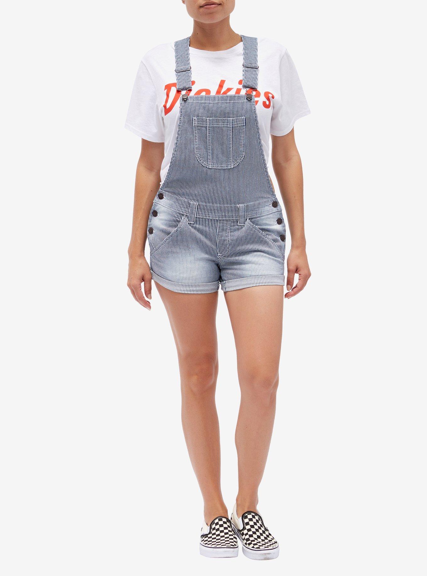 Dickies Stripe Denim Shortalls | Hot Topic