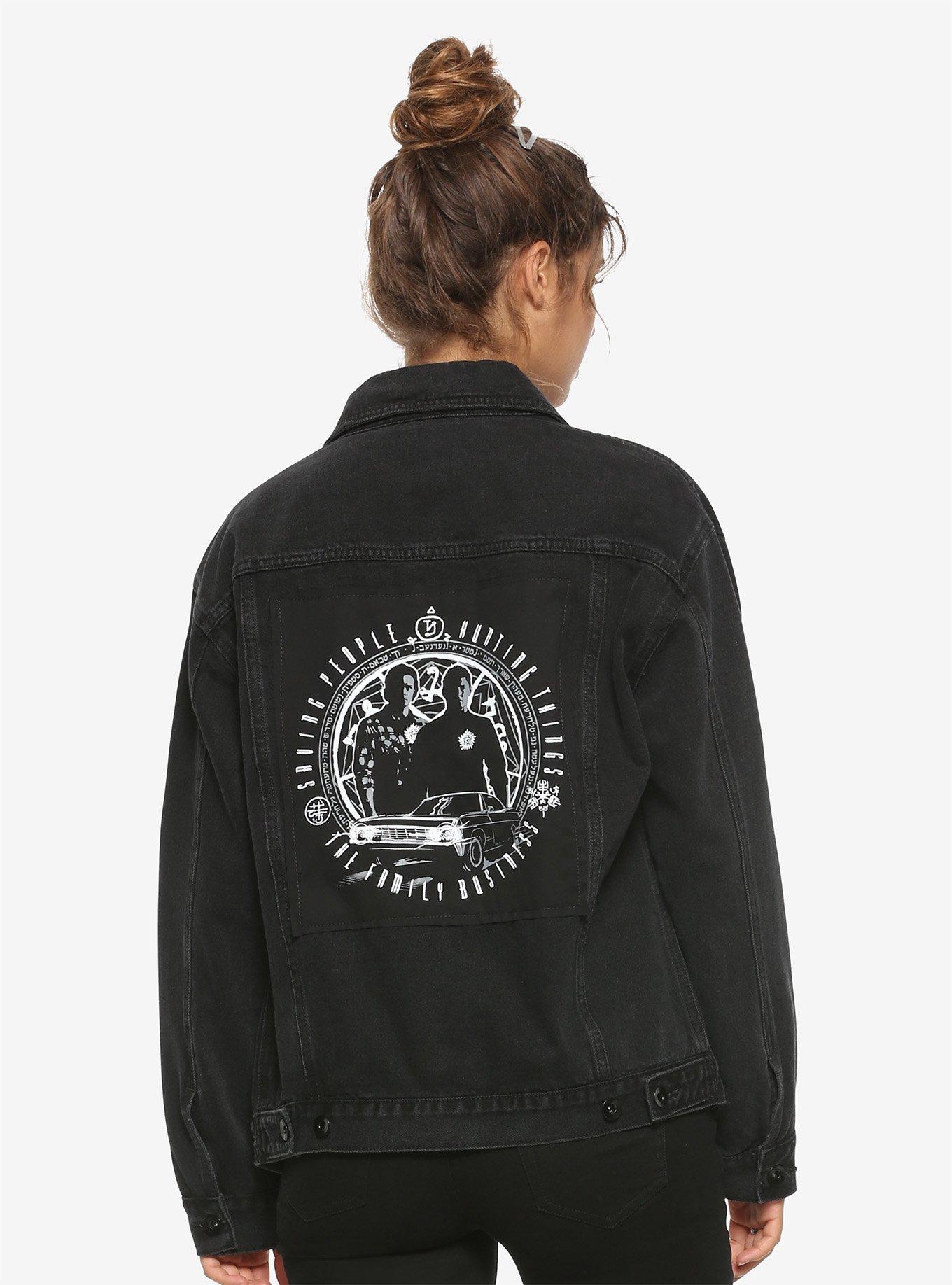 Supernatural Back Patch Girls Black Denim Jacket | Hot Topic