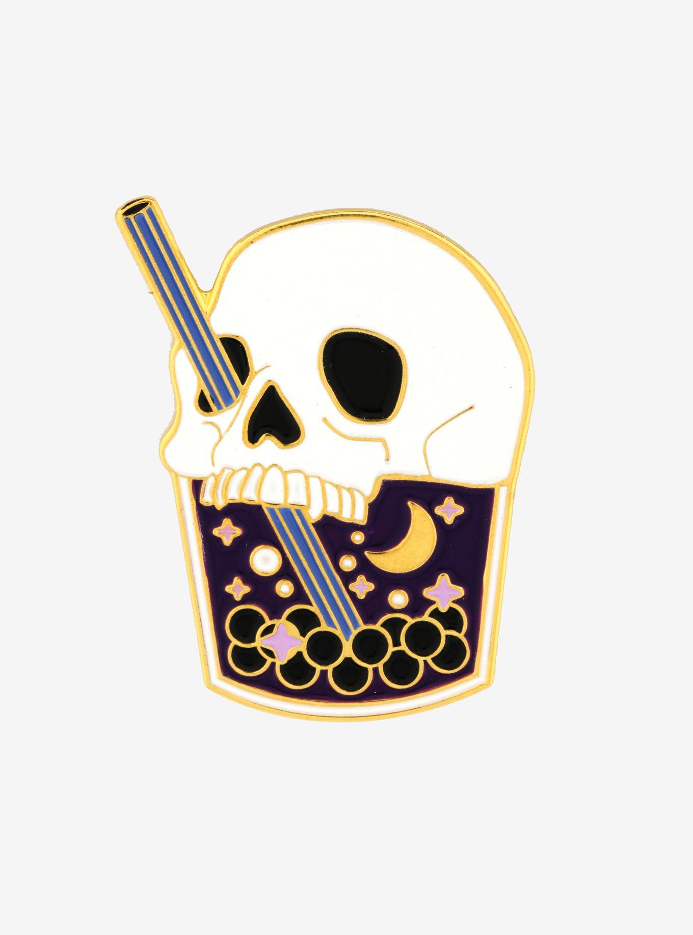 Skull Boba Enamel Pin | Hot Topic