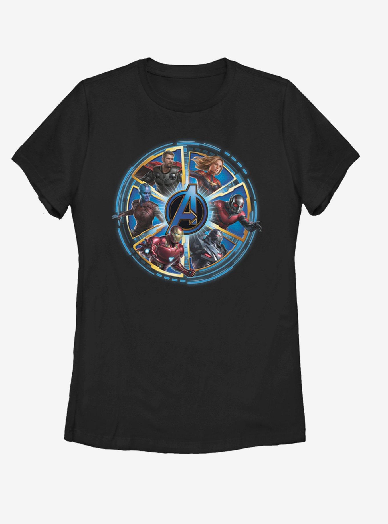 Marvel Avengers: Endgame Circle Heroes Womens T-Shirt - BLACK | BoxLunch