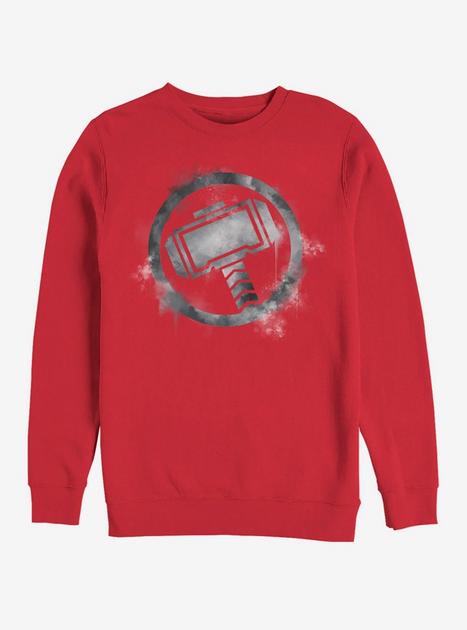 Marvel Avengers: Endgame Thor Spray Logo Red Sweatshirt - RED | Hot Topic