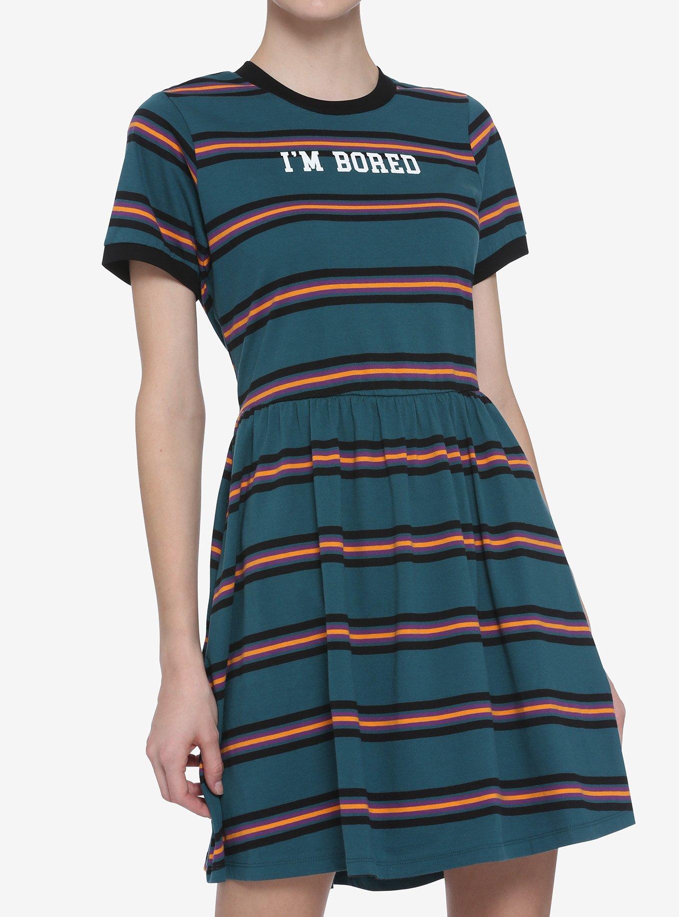 I'm Bored Stripe Ringer Dress | Hot Topic