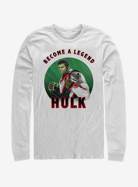 Marvel Avengers: Endgame Hulk Armor Circle Solo White Long-Sleeve T ...