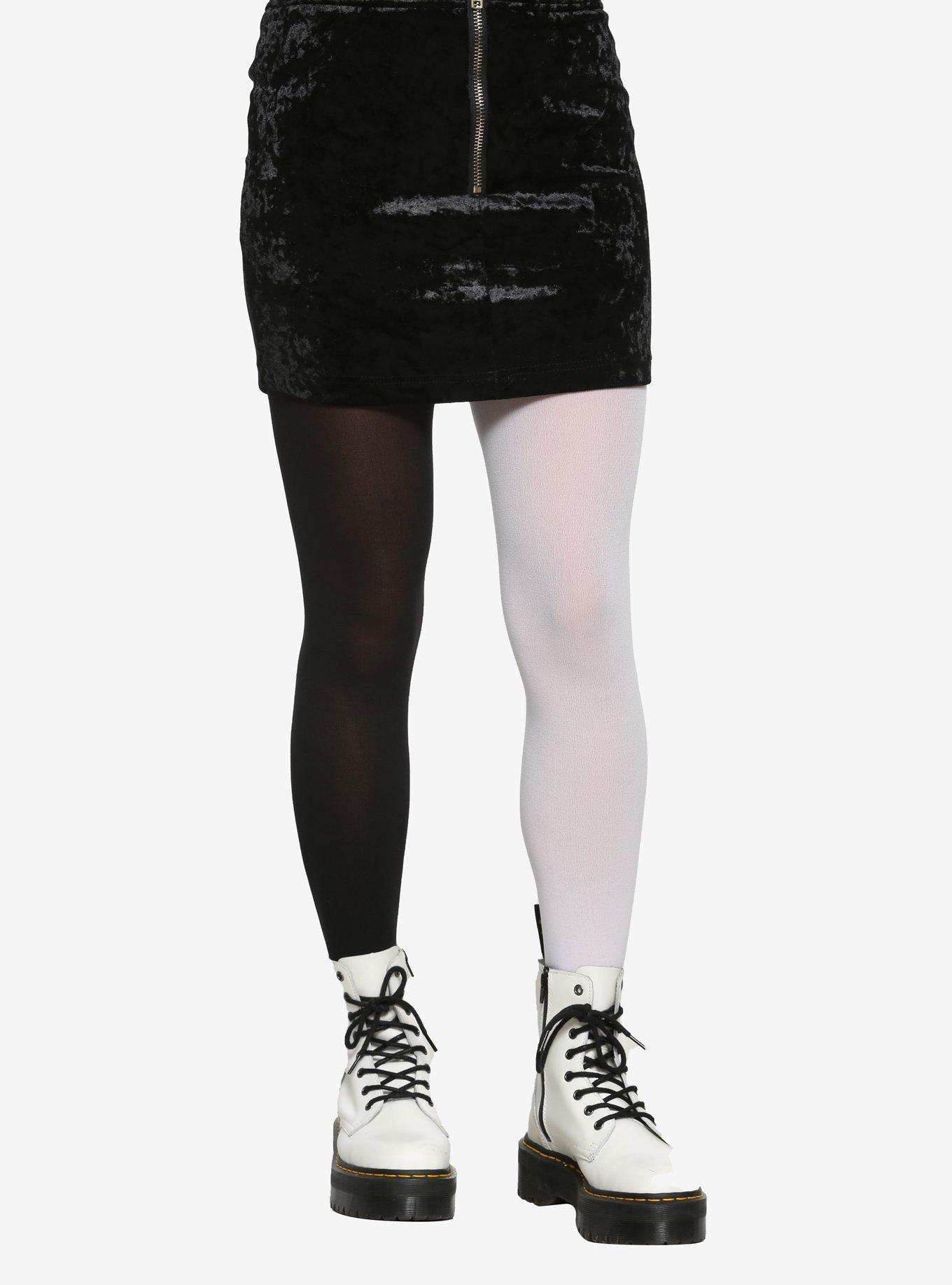 Black & White Split Tights | Hot Topic