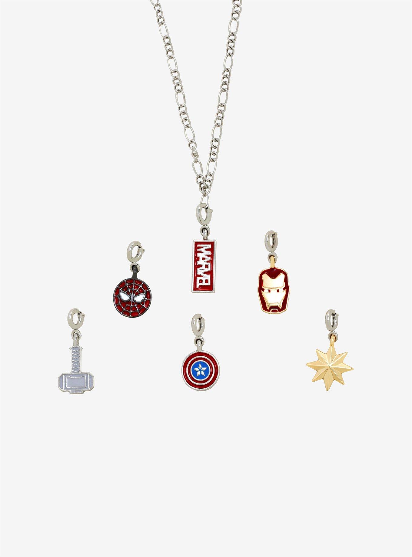 Marvel Icons Interchangeable Charm Necklace Set - BoxLunch Exclusive ...