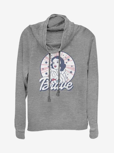 Disney Snow White Americana Cowlneck Long-Sleeve Girls Top - GREY | Hot ...