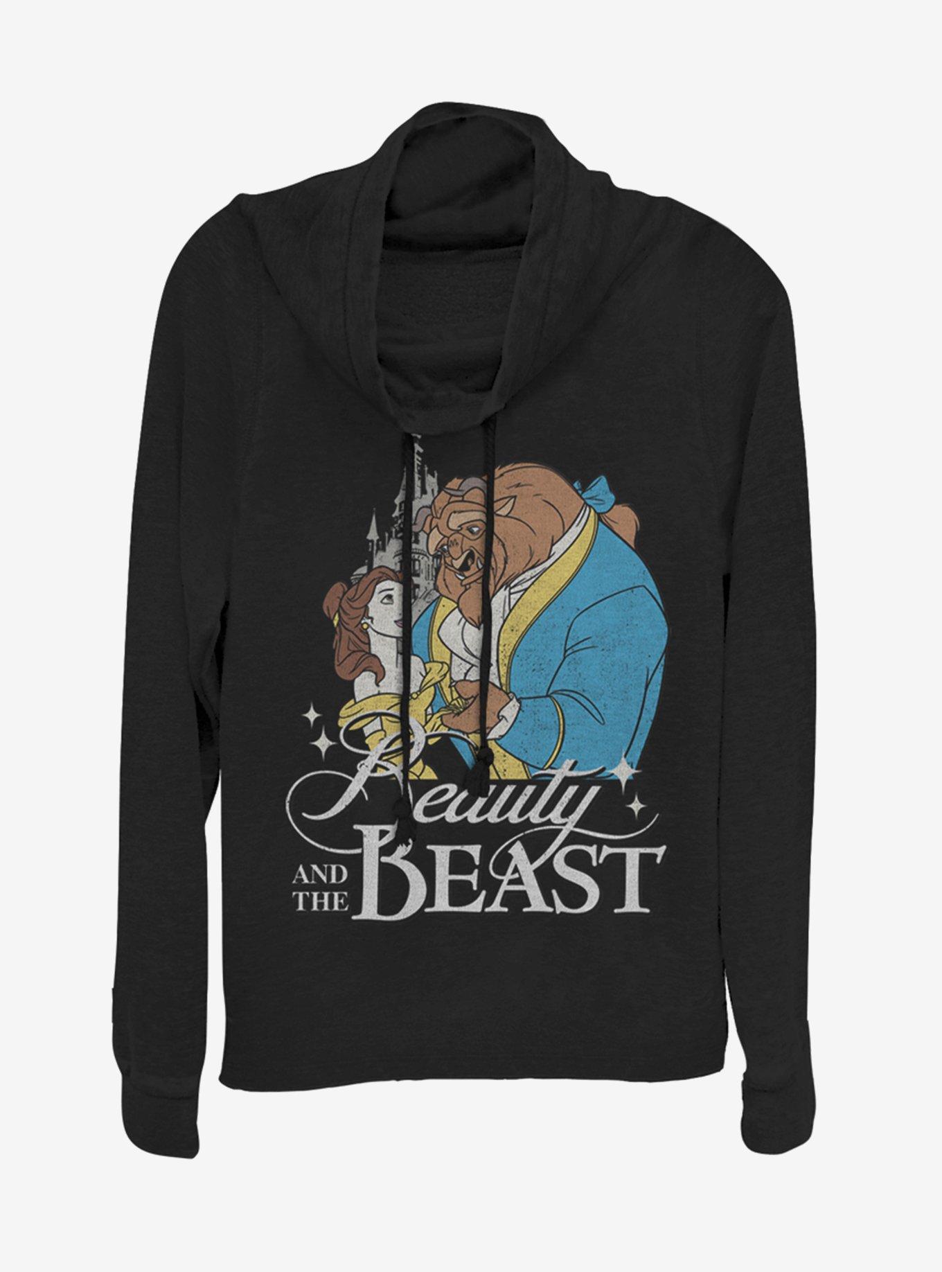 Disney Beauty And The Beast Classic Cowlneck Long-Sleeve Womens Top ...