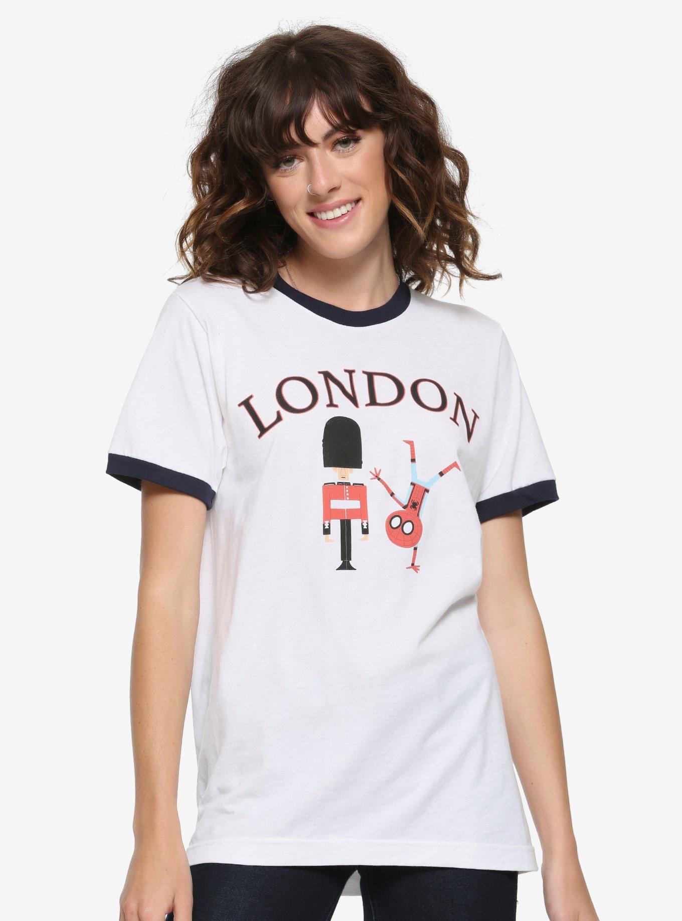 Marvel Spider-Man London Women's Ringer T-Shirt - BoxLunch | BoxLunch