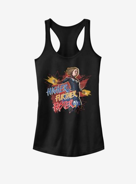 Marvel Captain Marvel Fighter Faster Girls Tank - BLACK | Hot Topic