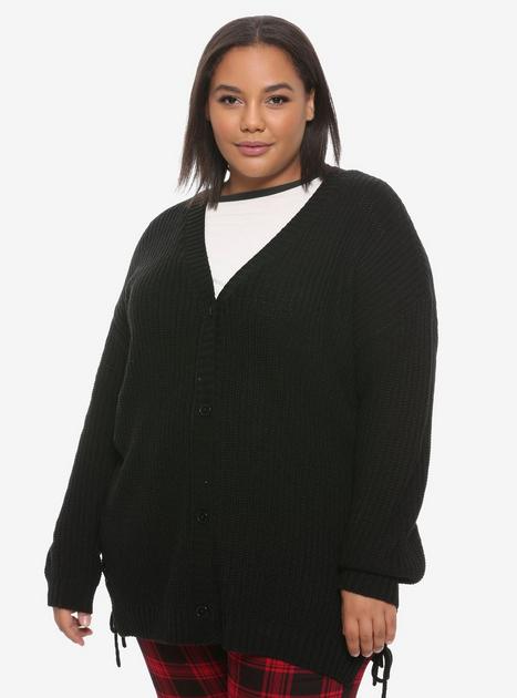 Black Side-Lacing Girls Cardigan Plus Size | Hot Topic