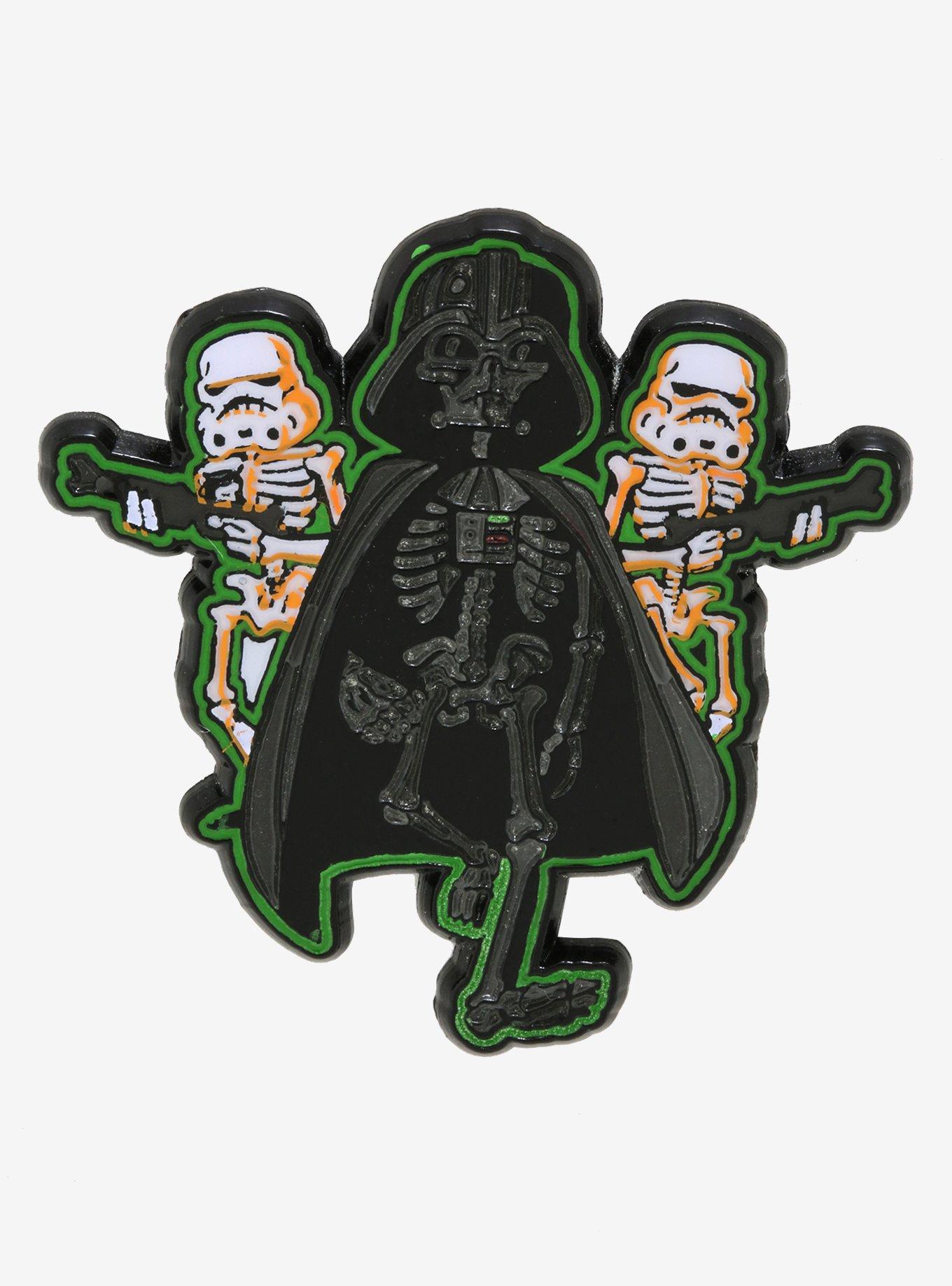 Star Wars Darth Vader Stormtrooper Skeleton Glow-In-The-Dark Enamel Pin ...