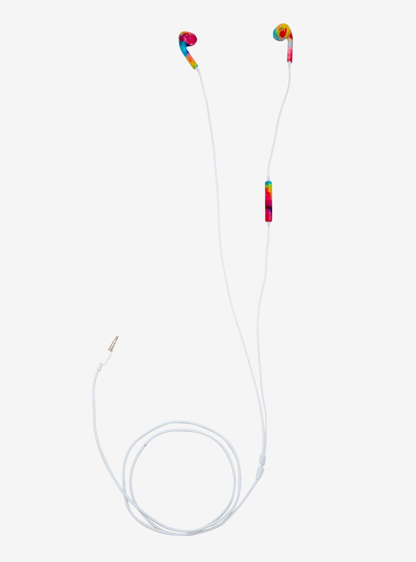 Psychedelic Rainbow Earbuds | Hot Topic