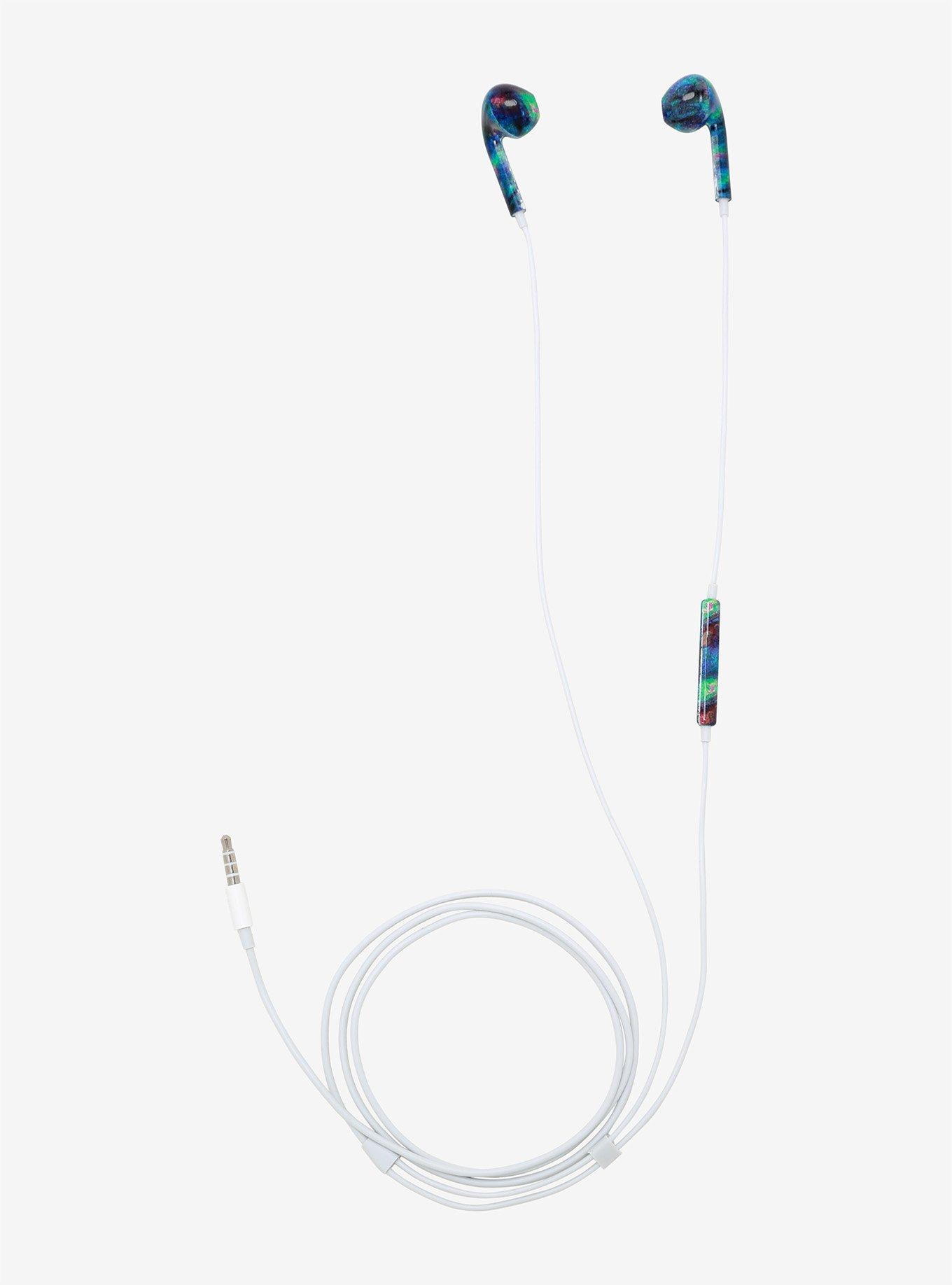 Purple & Blue Galaxy Earbuds | Hot Topic