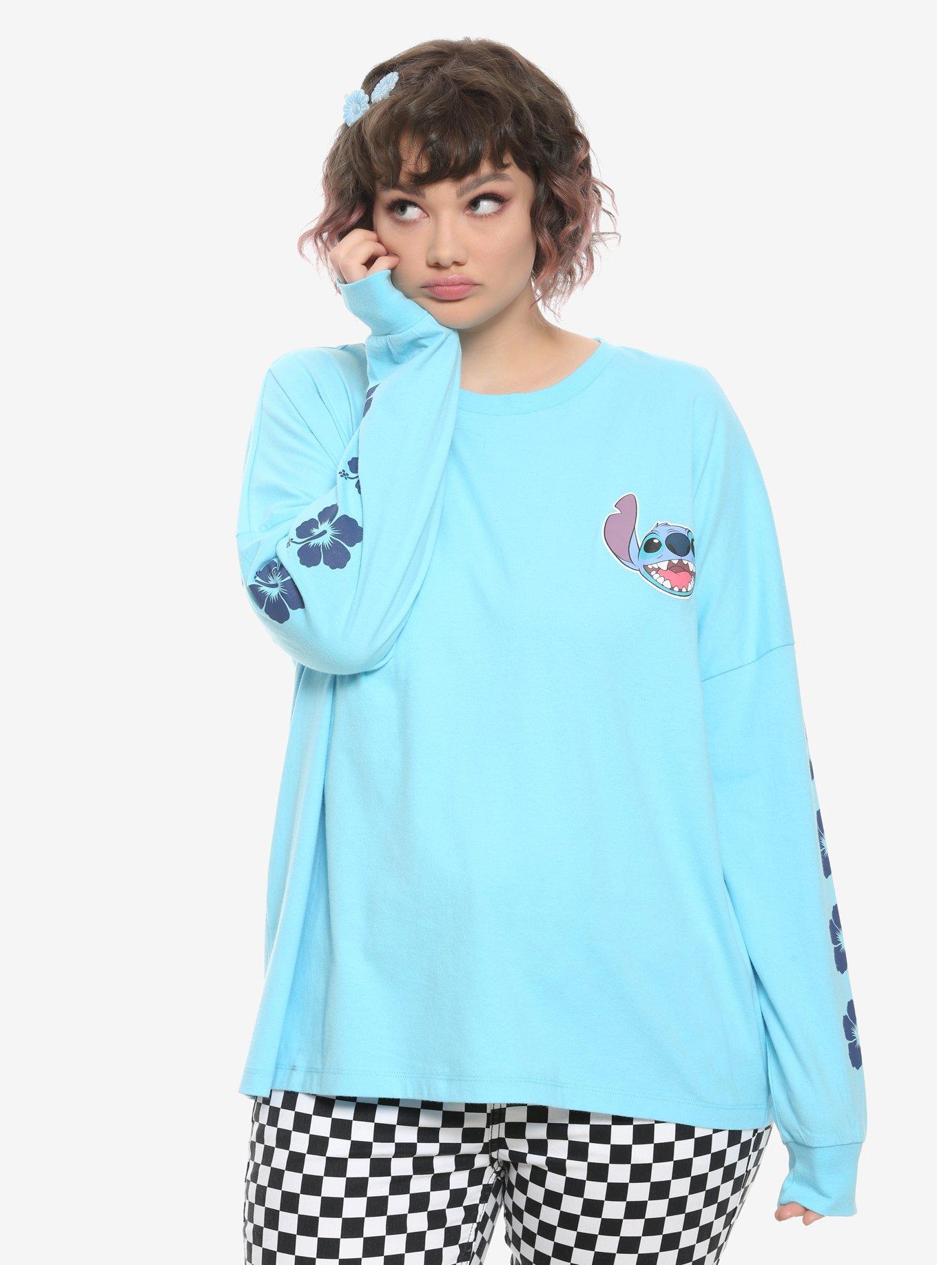 Disney Lilo And Stitch Ohana Girls Long Sleeve Athletic Jersey Plus Size