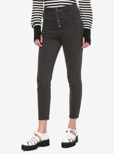 Grey Super High-Waisted Skinny jeans | Hot Topic