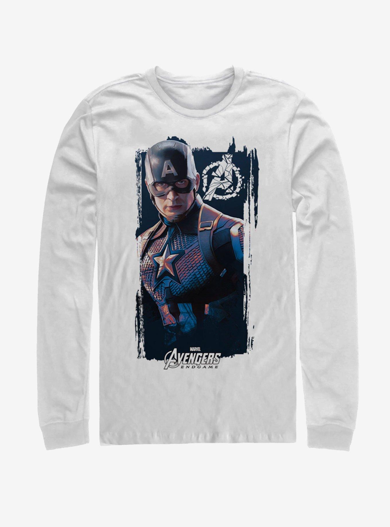 Marvel Avengers: Endgame Cap Banner Long Sleeve T-Shirt - WHITE | BoxLunch