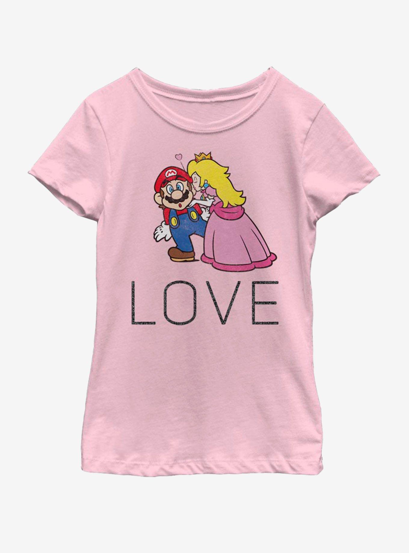 Nintendo Mario Love Youth Girls T-Shirt - PINK | BoxLunch