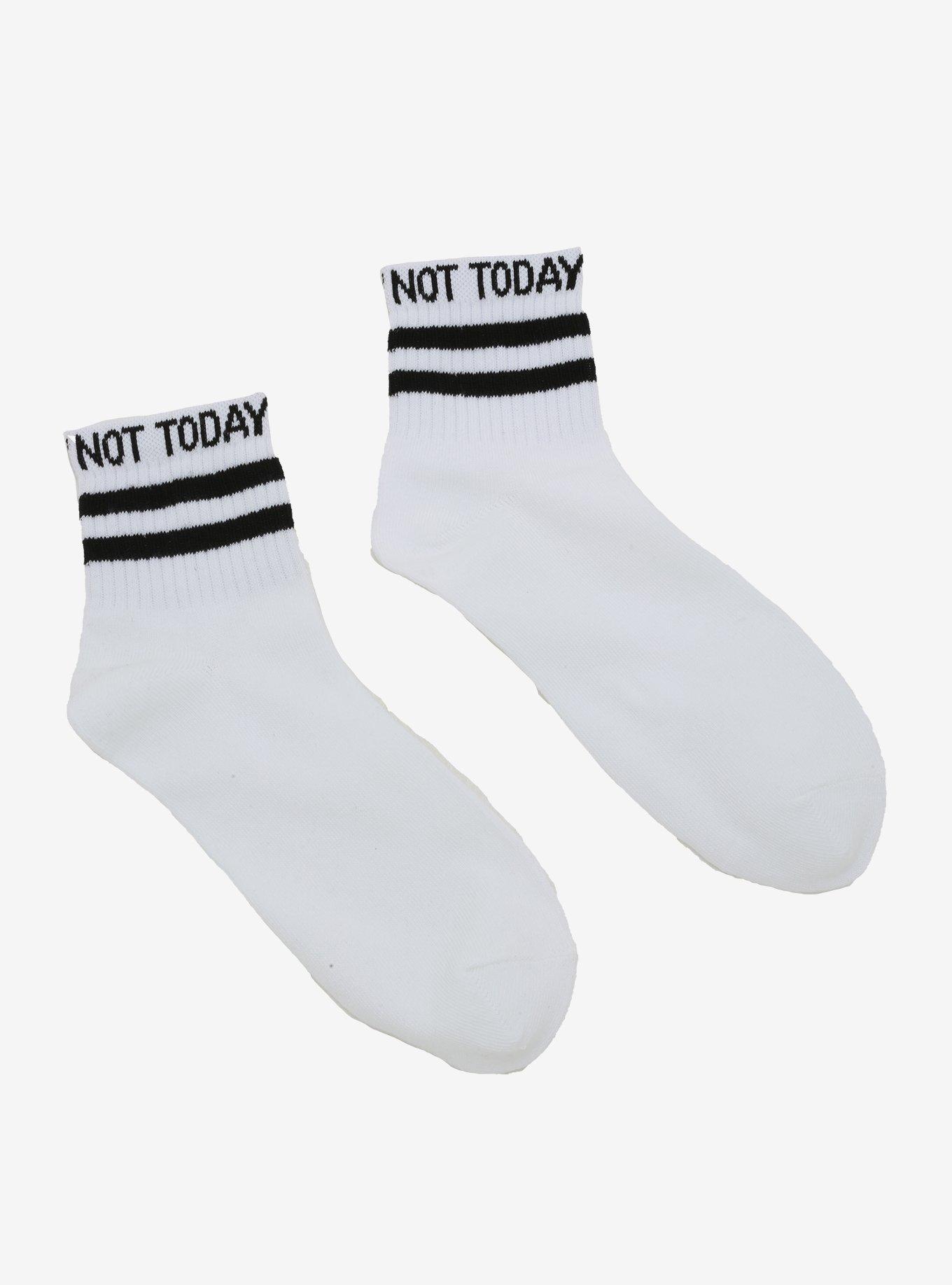 Not Today Black Stripe Ankle Socks | Hot Topic