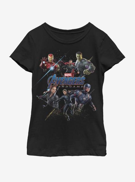 Marvel Avengers: Endgame Heros Logo Youth Girls T-Shirt - BLACK | BoxLunch