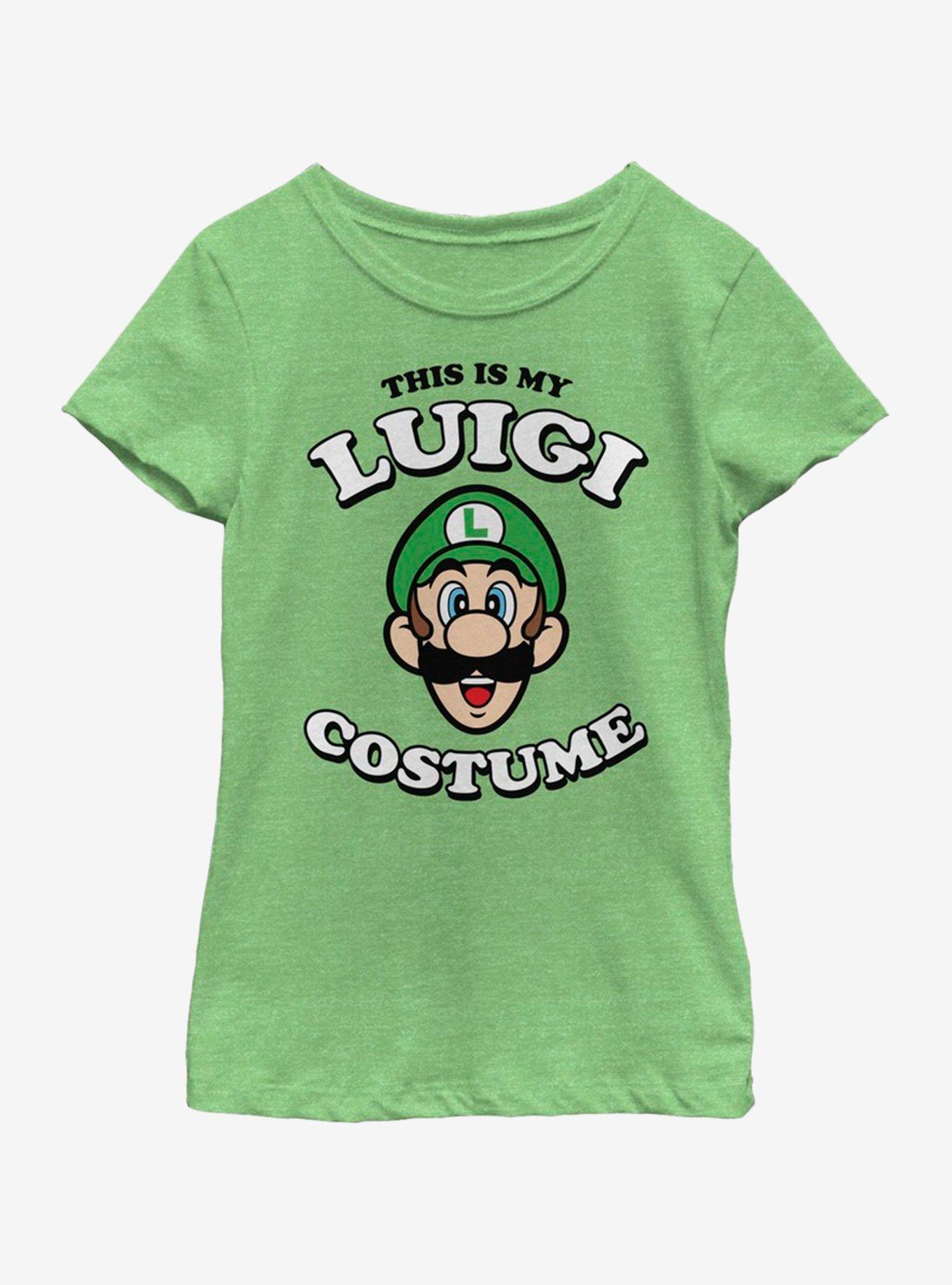 Nintendo Super Mario Luigi Costume Youth Girls T-Shirt - GREEN | BoxLunch