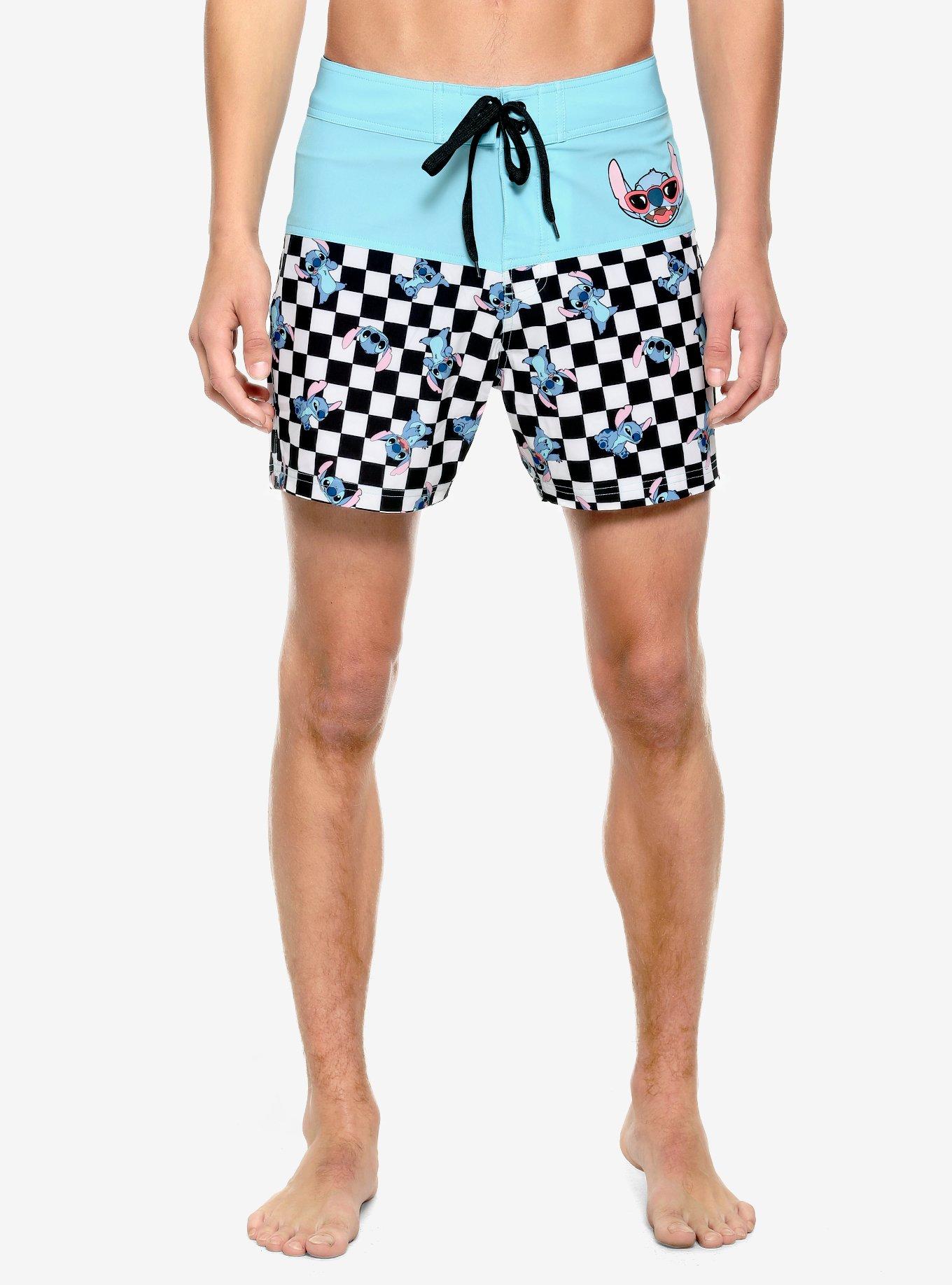 Disney Lilo & Stitch Checkered Swim Trunks | Hot Topic