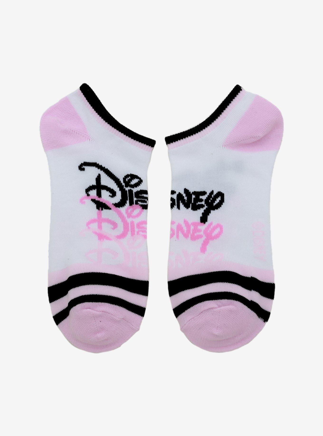 Disney Repeated Logo Varsity No-Show Socks | Hot Topic