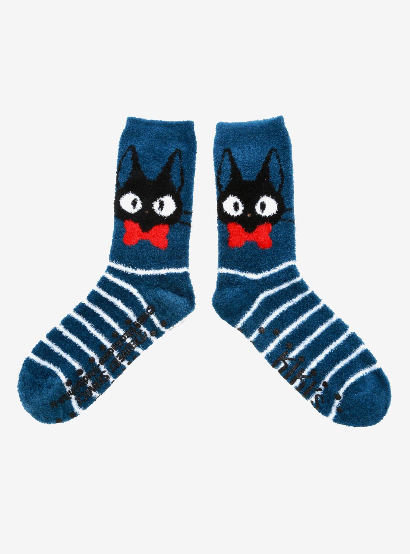 Studio Ghibli Kiki's Delivery Service Jiji Fuzzy Crew Socks | Hot Topic