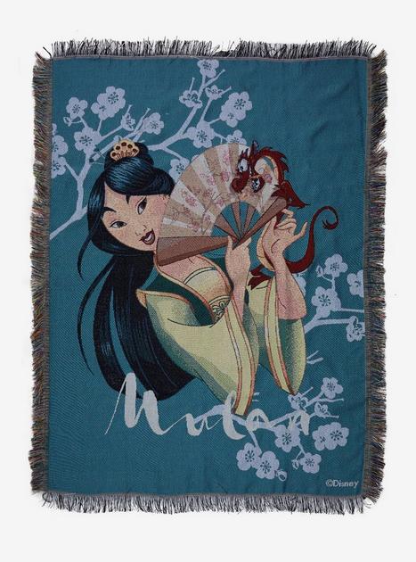Disney Mulan Mushu Floral Tapestry Throw Blanket | Hot Topic