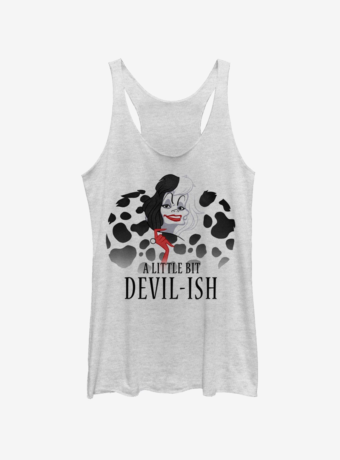 Disney Villains Cruella A Little Devil-ish Womens Tank Top - WHITE ...