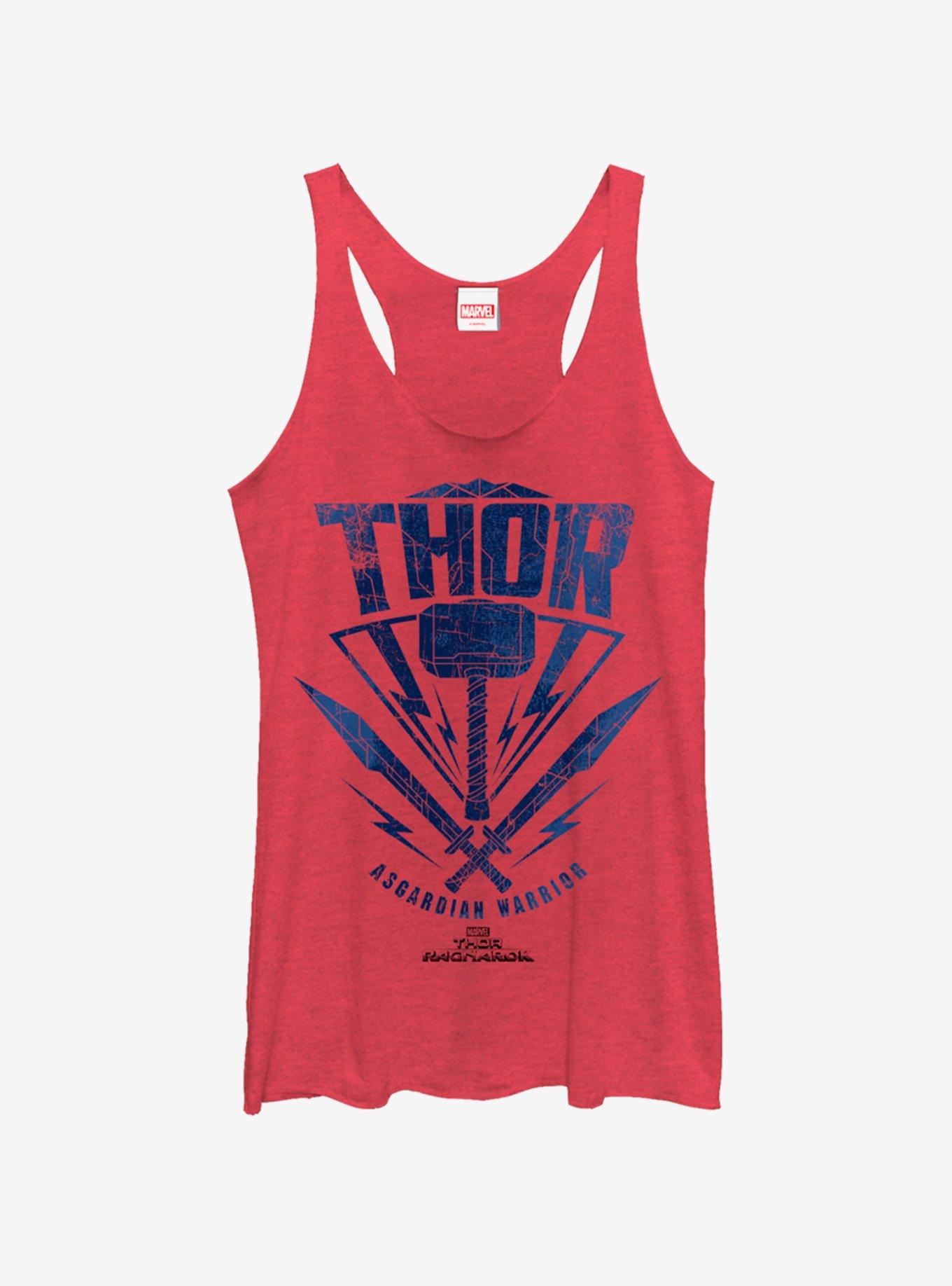 Marvel Avengers Thor Hammer Stamp Womens Tank Top - RED | BoxLunch