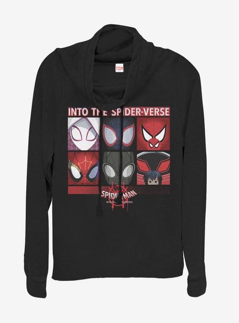 Marvel Spider-Man Six Up Cowlneck Long-Sleeve Womens Top - BLACK | BoxLunch