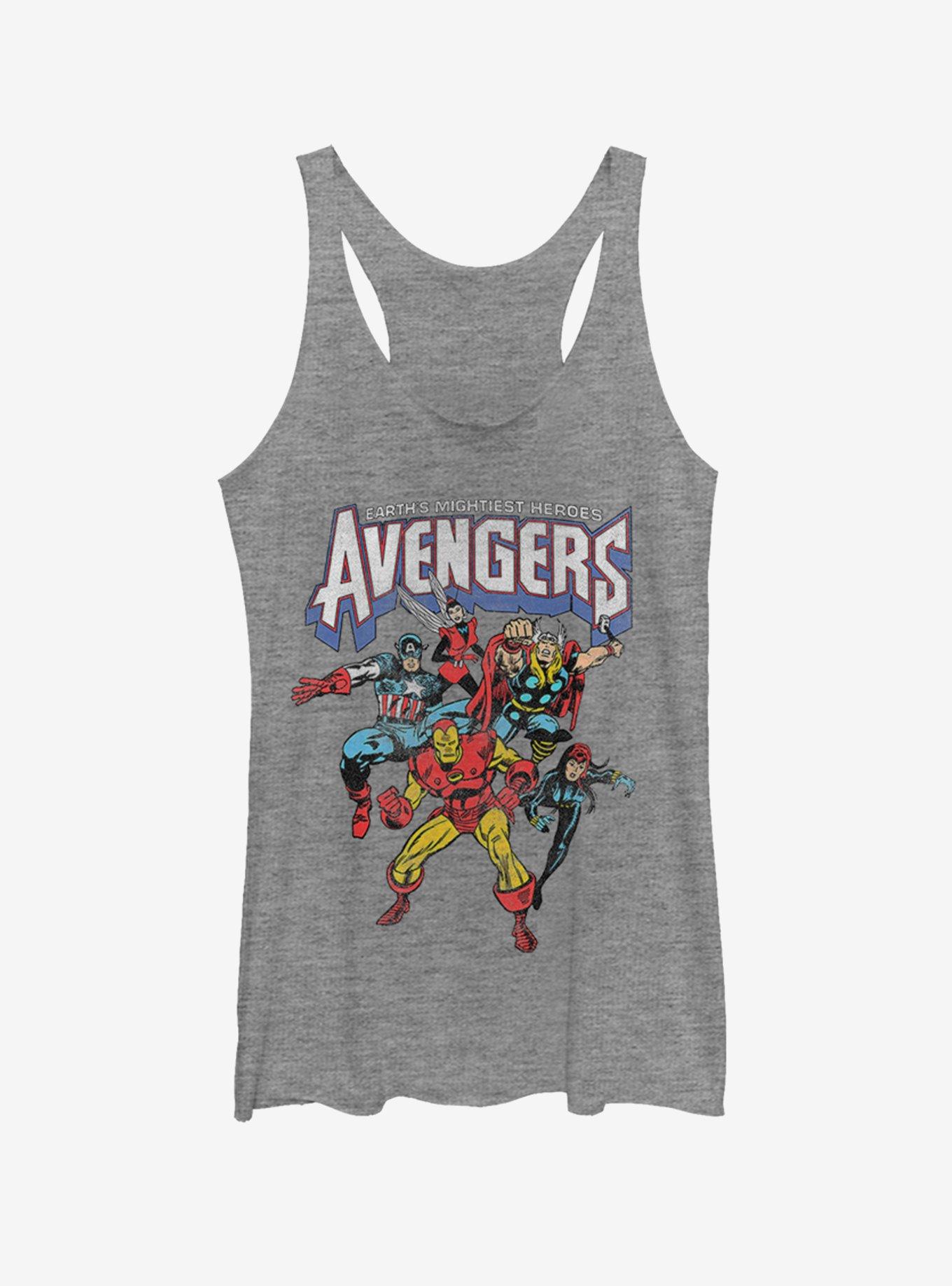Marvel Avengers Heroes Womens Tank Top - GREY | BoxLunch