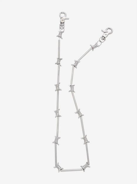 Silver 24 Inch Barbed Wire Wallet Chain | Hot Topic